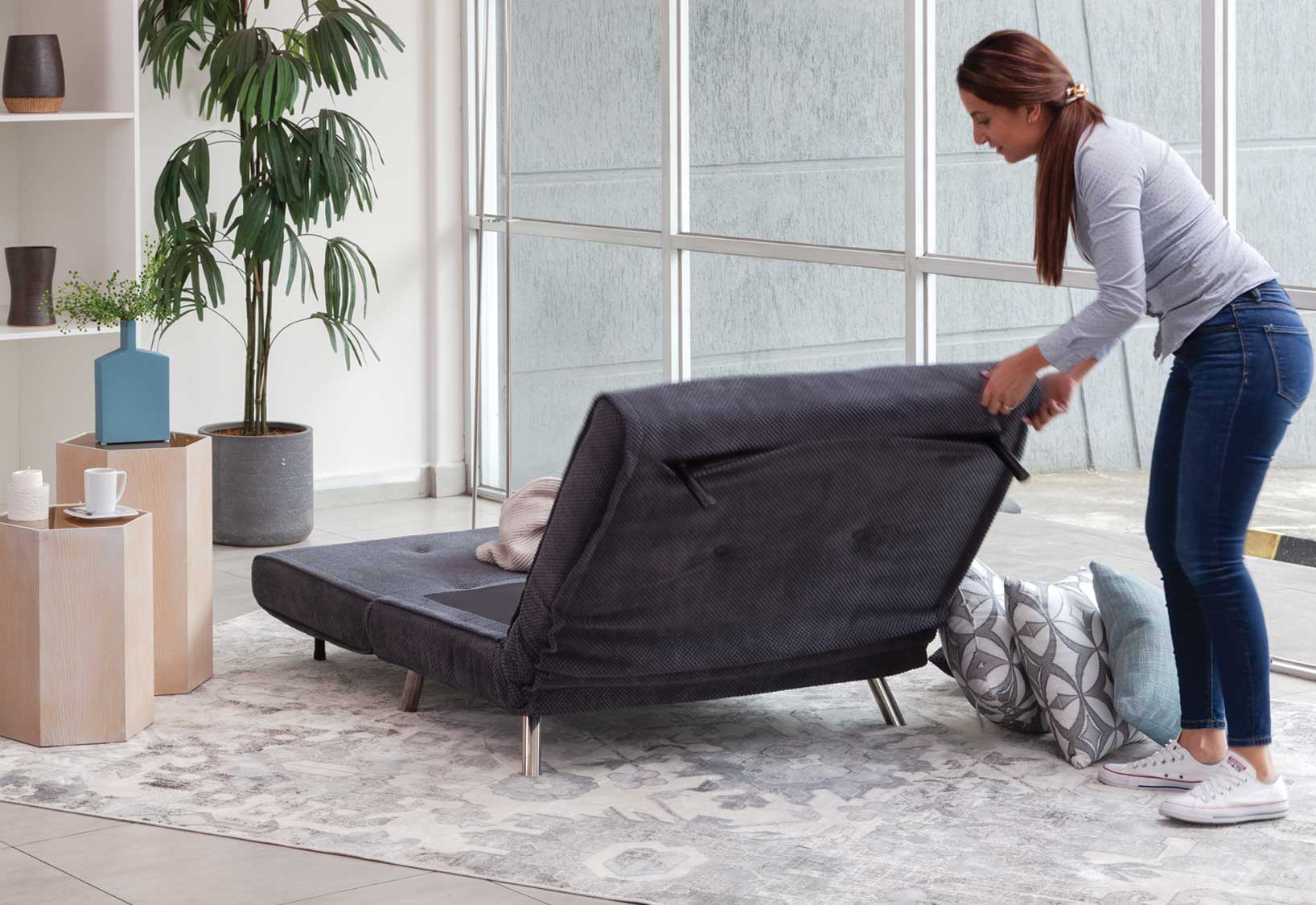 Futon gris oscuro – LoftNoa