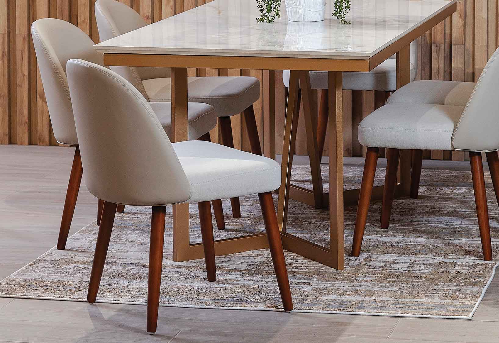 Silla de comedor cuerina beige – LoftNoa