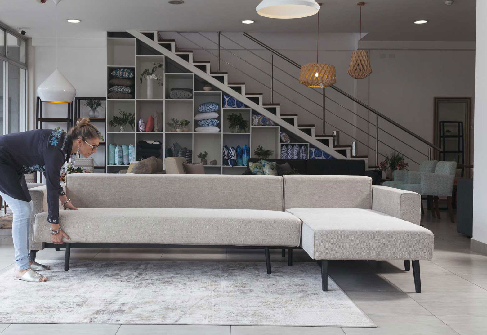 Modular sofá cama derecho pata metálica – LoftNoa