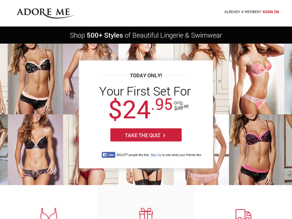 Adore Me Deals | Your First VIP Set Was: $49.95 Now: $24.95 with Email ...