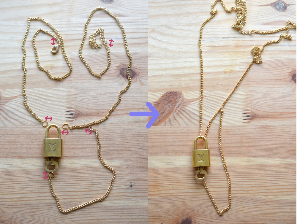 Louis Vuitton Lock And Key Chain Necklace | semashow.com