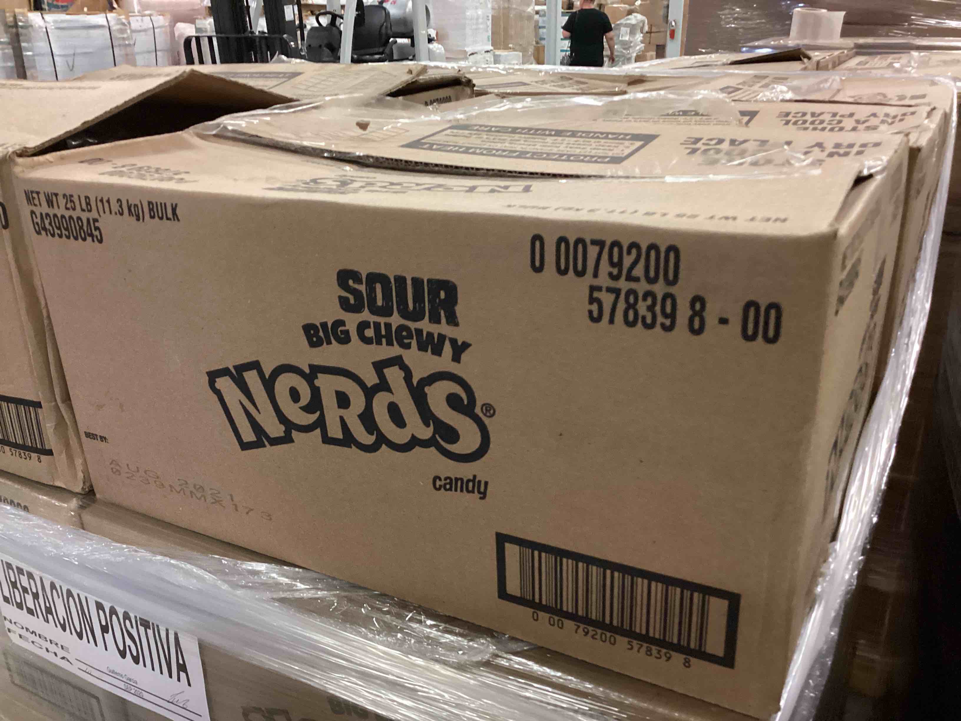 25 pounds of sour, big chewy, nerds, candy bb aug 2021