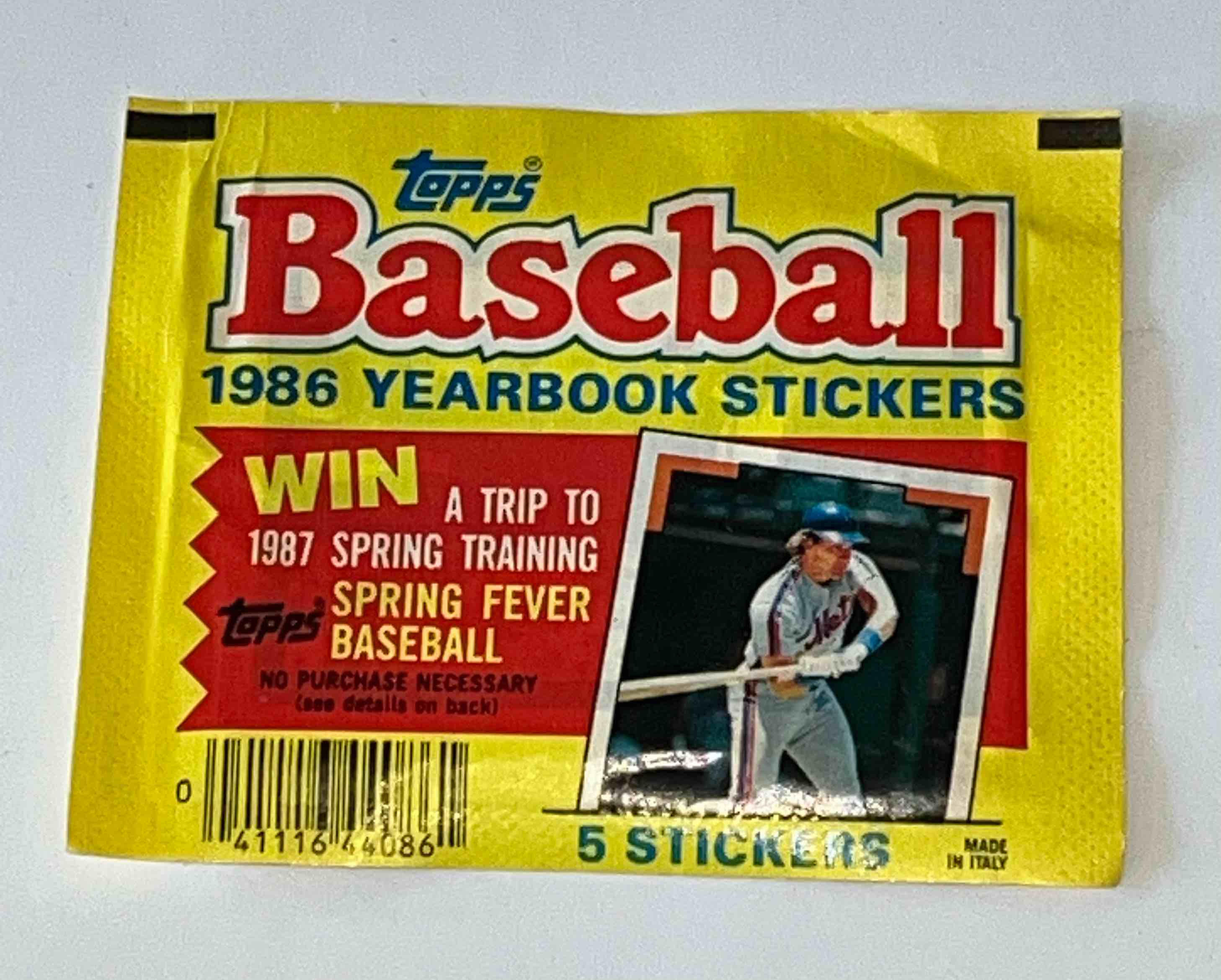 Unopened 1986 Topps Baseball Yearbook Stickers Pack