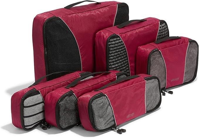 eBags Classic 6pc Packing Cubes (Raspberry)