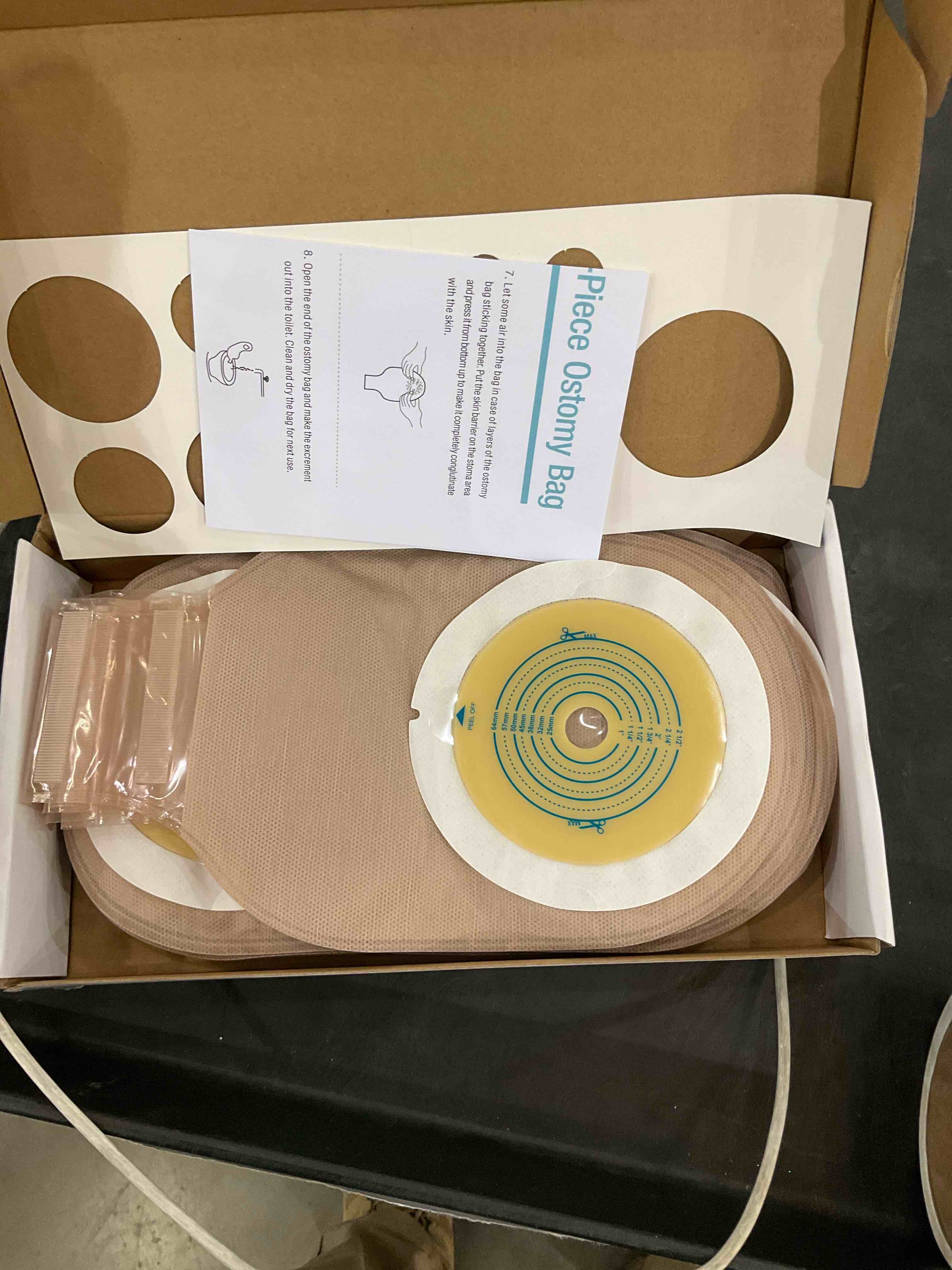 CARBOU 20 Piece One Piece Ostomy bag, Velcro Closure.