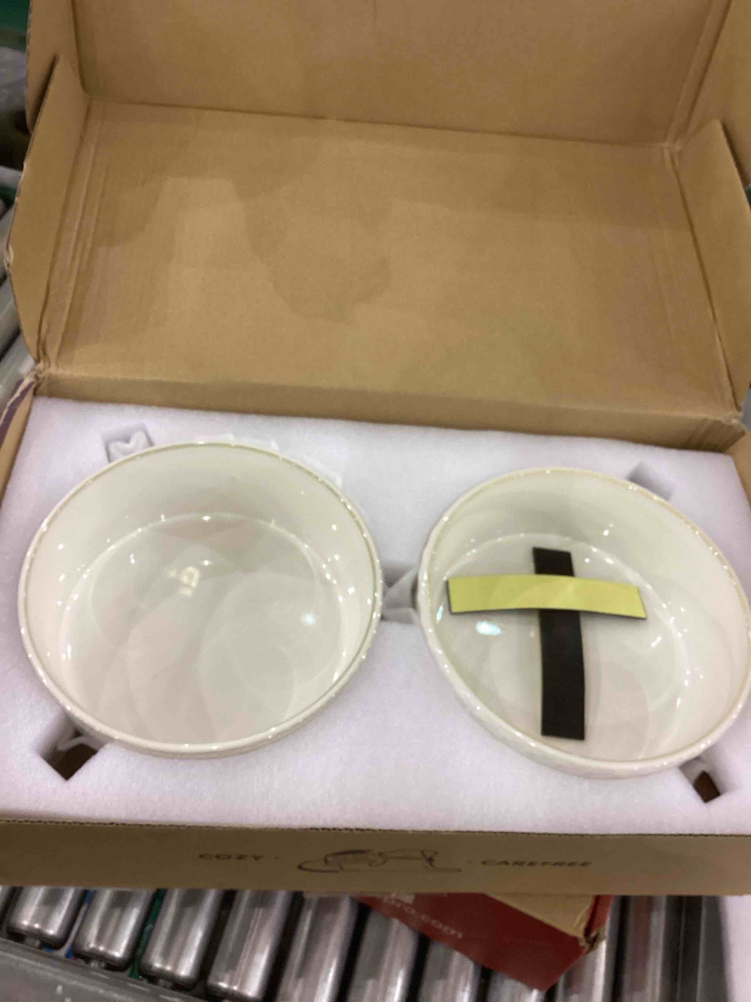 LE TAUCI Dog Bowls Ceramic, Dog Bowl Set with Acacia Wood Stand, 3 Cups ...