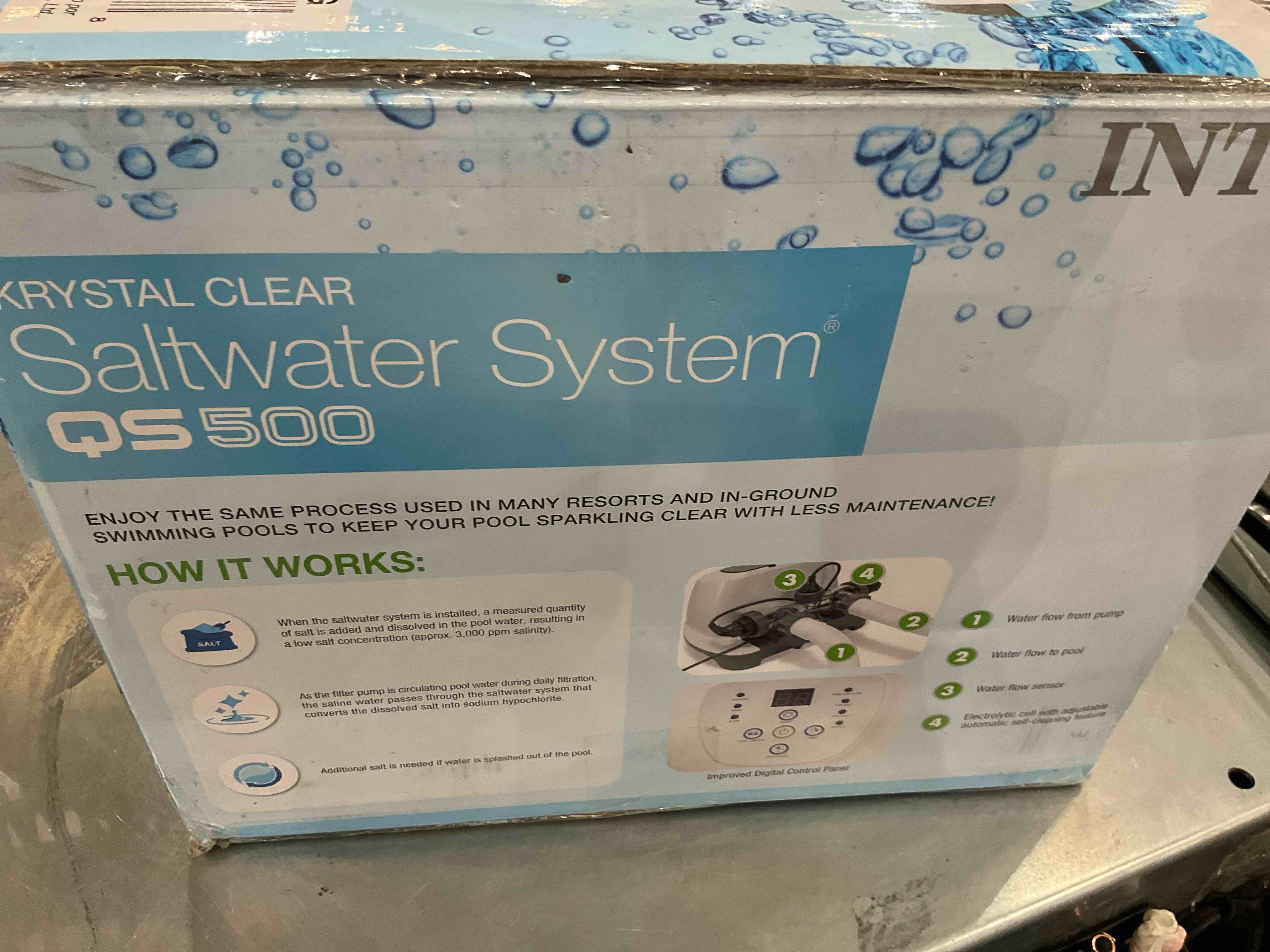 INTEX QS500 Krystal Clear Saltwater Chlorine System for Above Ground ...