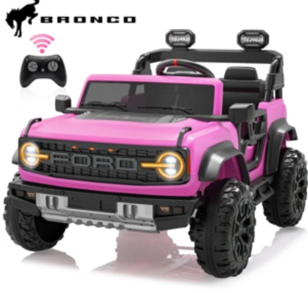 24V 2 Seater Ride on Cars, Licensed Ford Bronco Raptor Powered Ride on ...