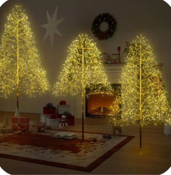 Segmart Lighted Christmas Trees Set of 3, 4FT/5FT/6FT Alpine Artificial ...