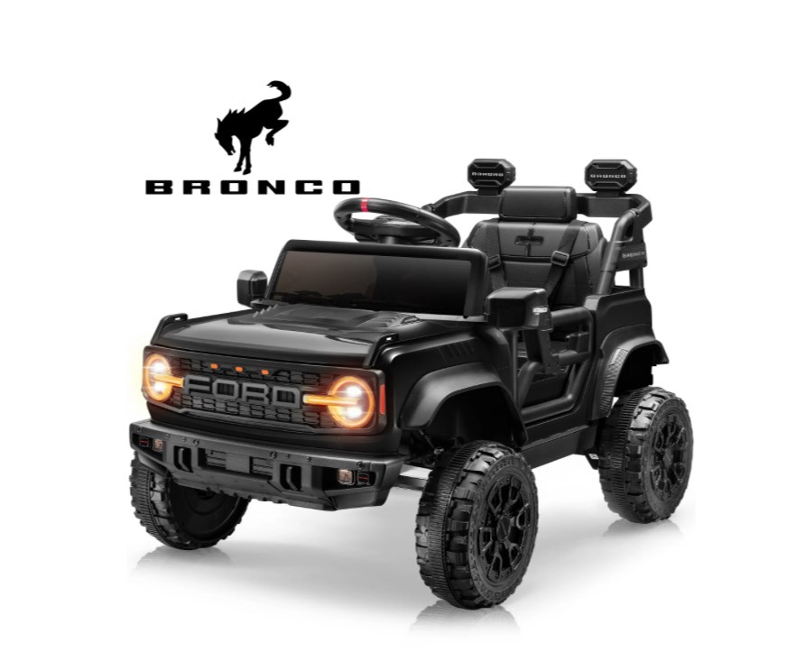Ford Ride on Toy Cars, 12V Ford Bronco Raptor Powered Ride on Truck ...