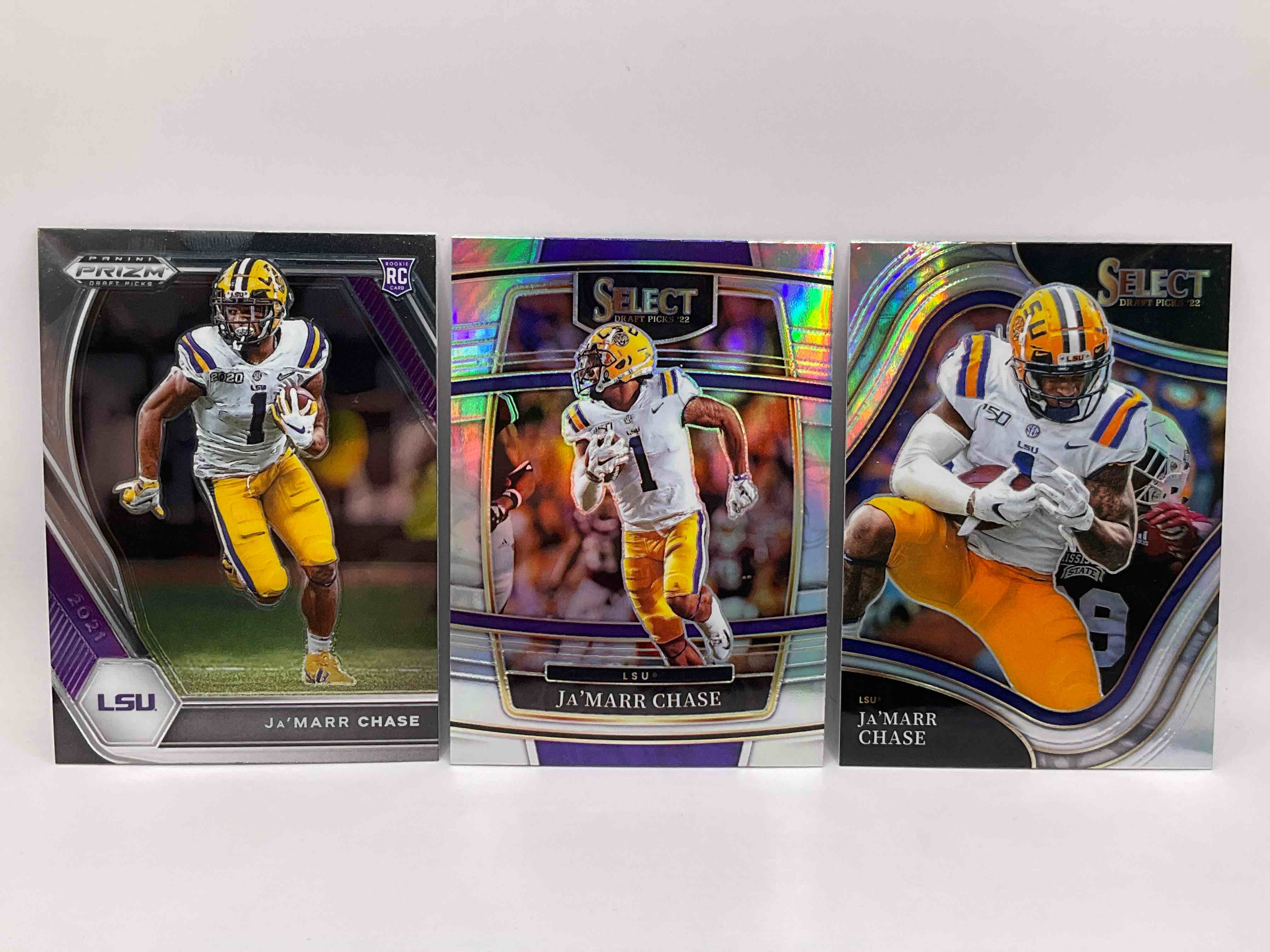 Ja’ Marr Chase LSU! 3 Great Chase LSU Cards, ROOKIE 2021 Panini Prizm ...