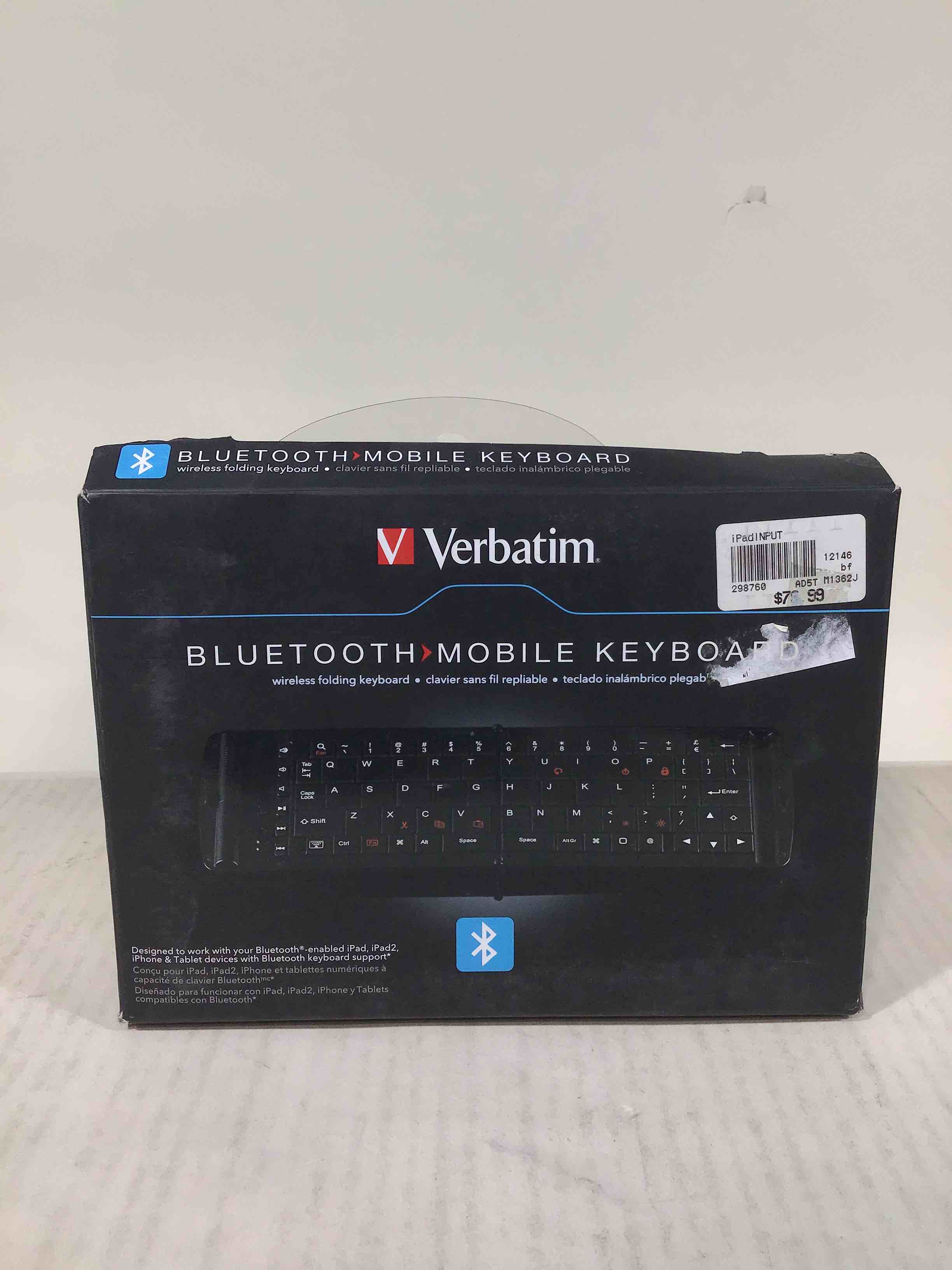Verbatim Bluetooth Wireless Folding Mobile Keyboard - Black 97537