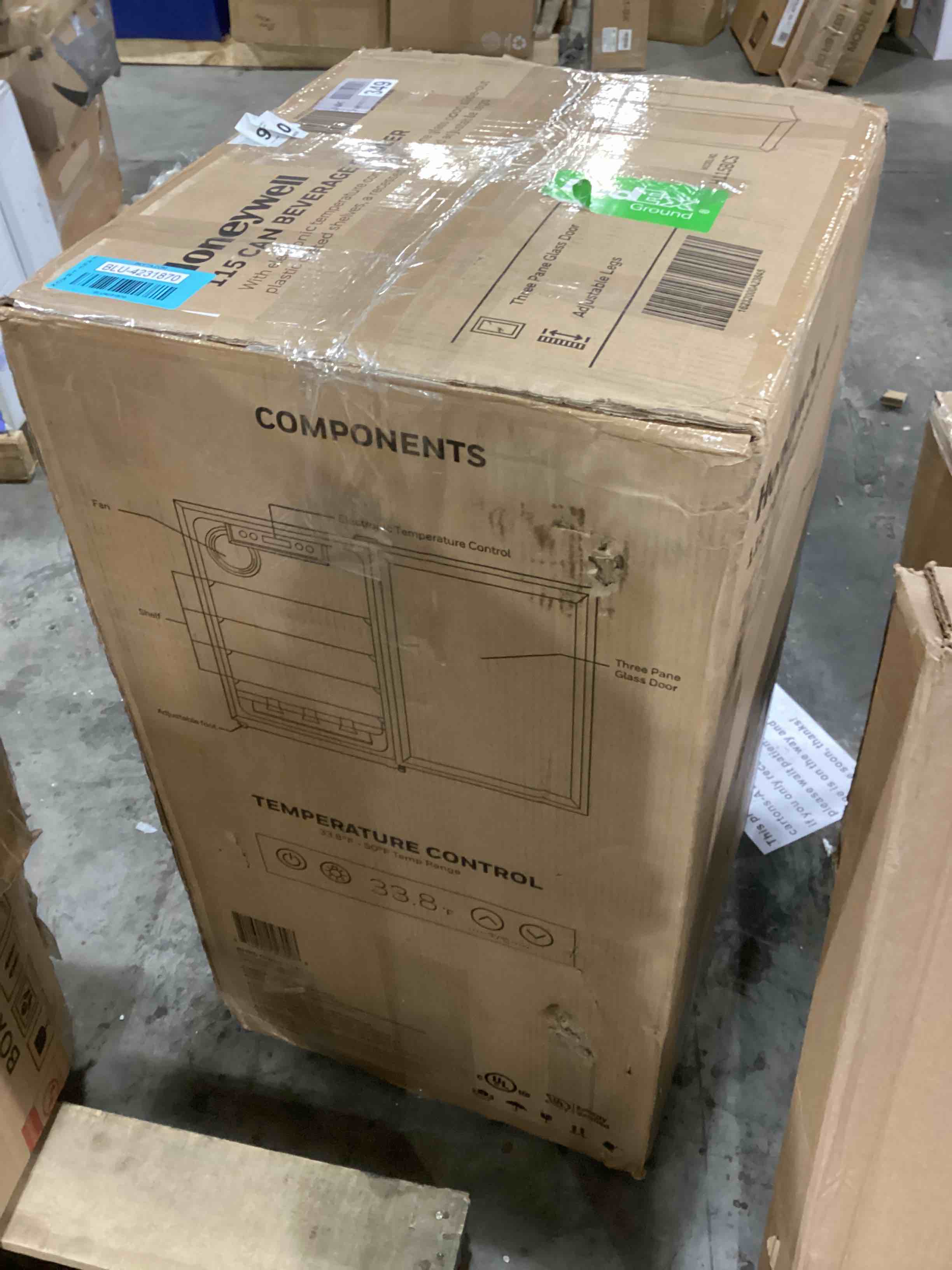 Honeywell Beverage Refrigerator and Cooler, 115 Can Mini Fridge with ...