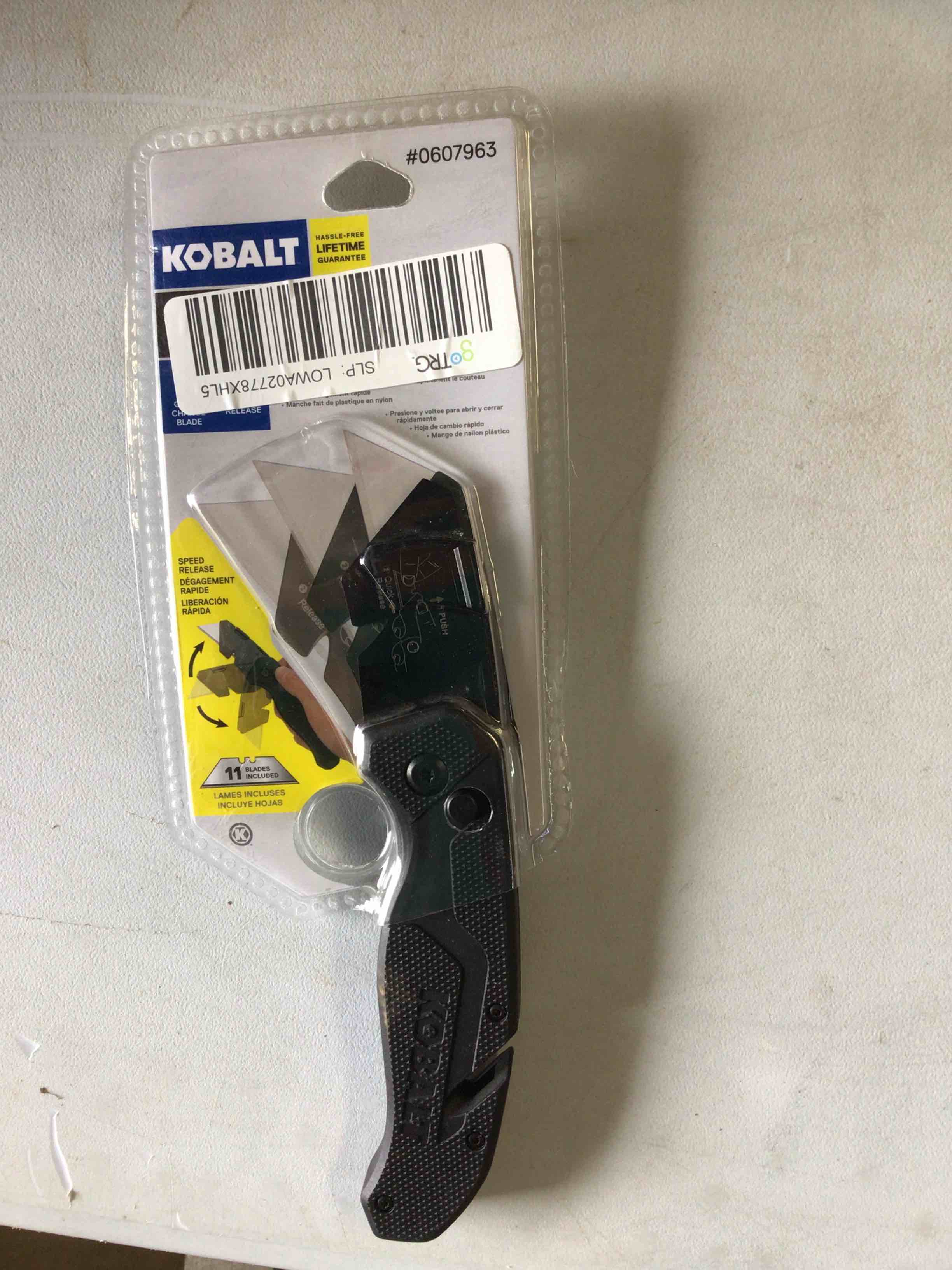 Kobalt Speed Release Utility Knife with 11-Blades