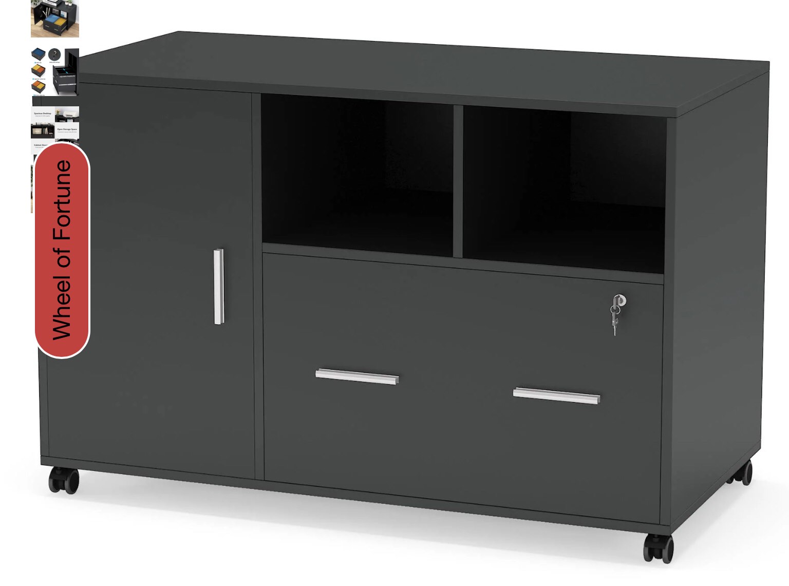 File Cabinet, Modern Mobile Filing Cabinet with Lock and Drawer