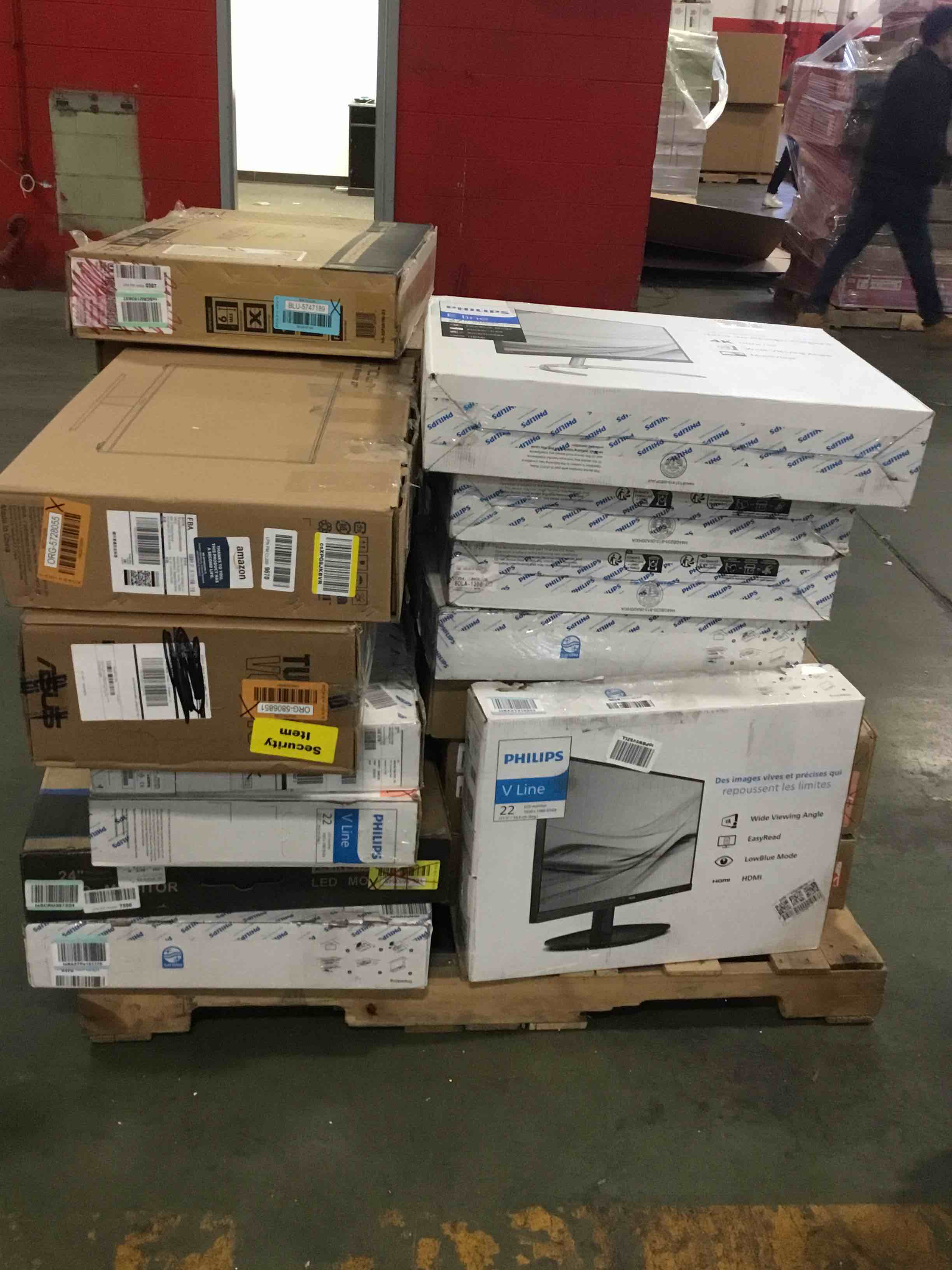 Pallet of Defective Electronics (for parts) monitors, tv’s various ...