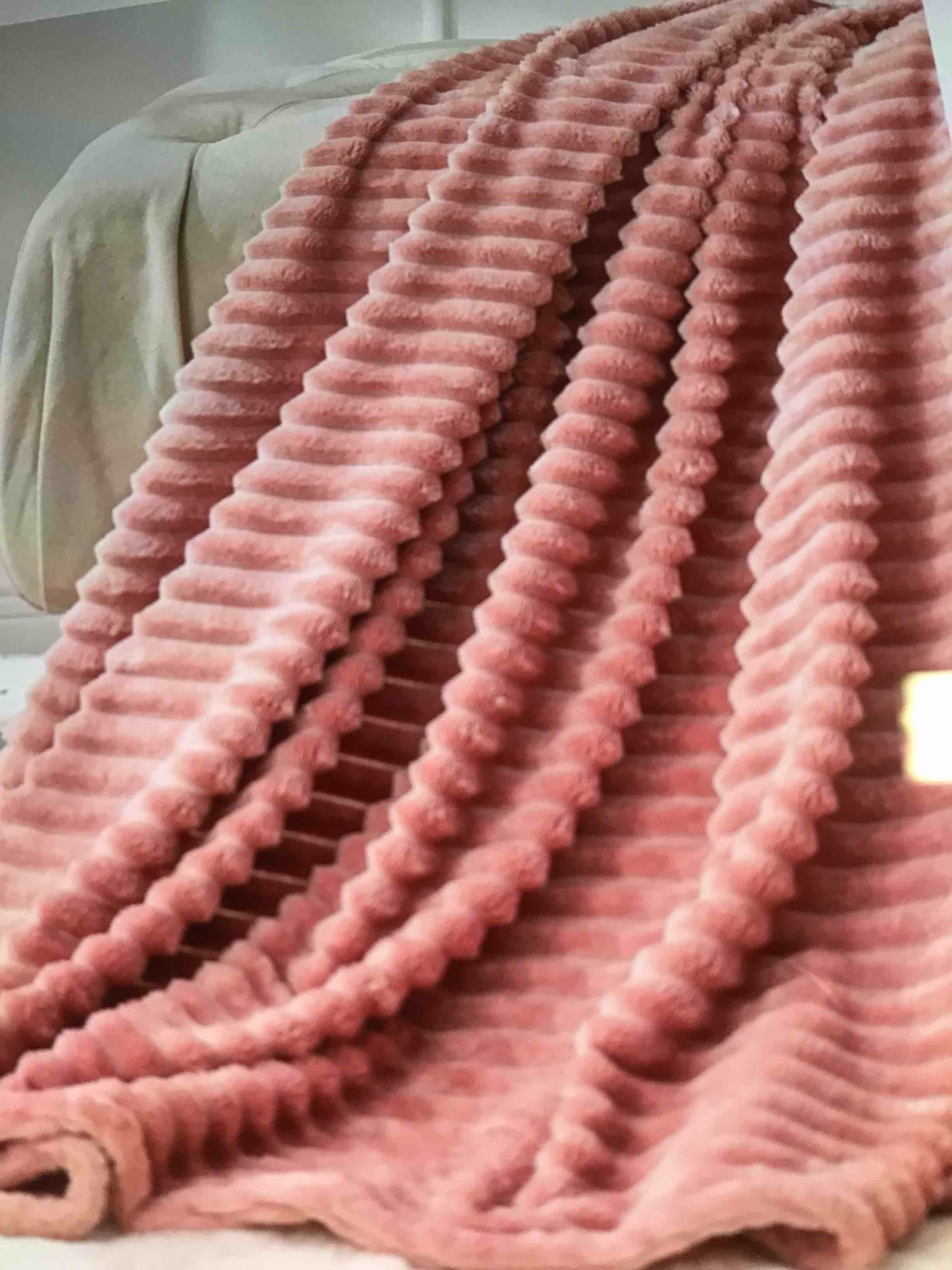 Pink Fuzzy Throw Blankets approx 64 x 96 Set of 12