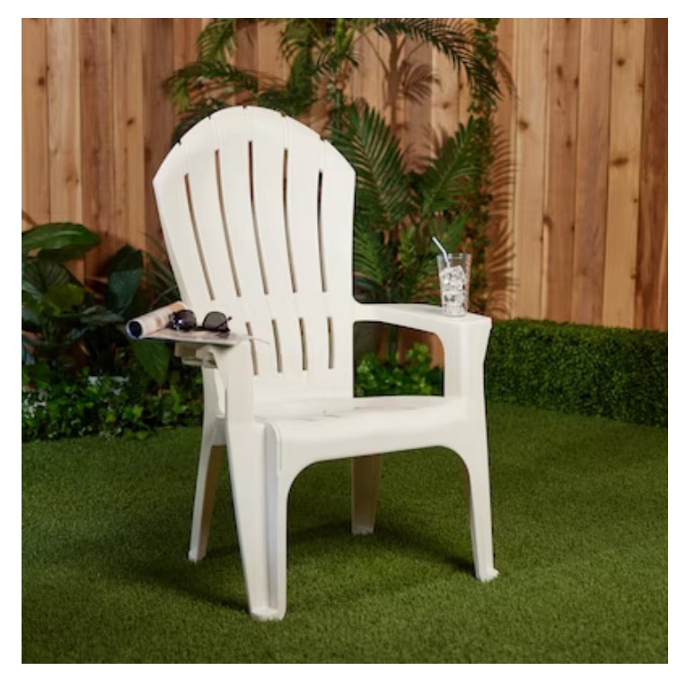Adams Manufacturing Big Easy Adirondack Chair Stackable White Plastic ...