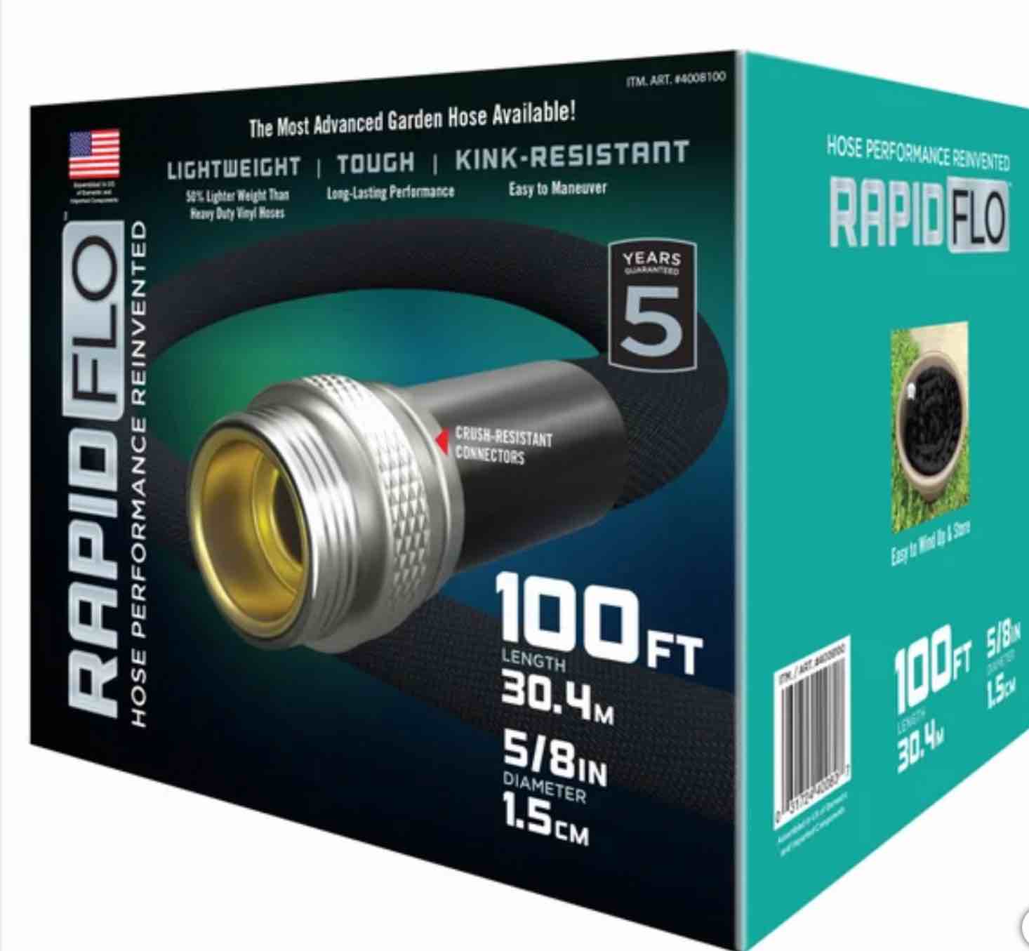 Rapid Flo 5 8 In X 100 Ft Compact Garden Hose