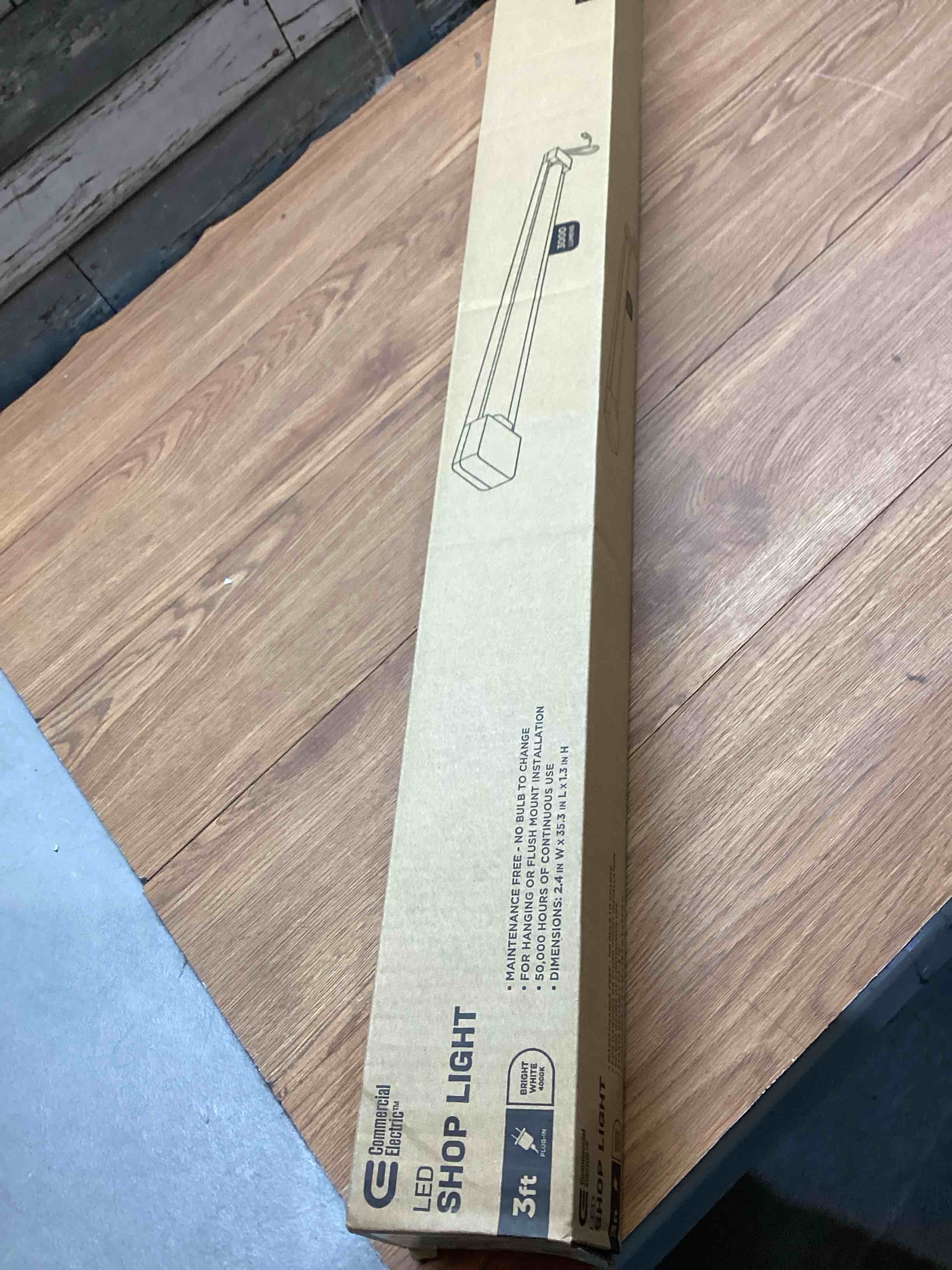 Commercial Electric 3 ft. 1-Light 30-W White Utility LED Shop Light