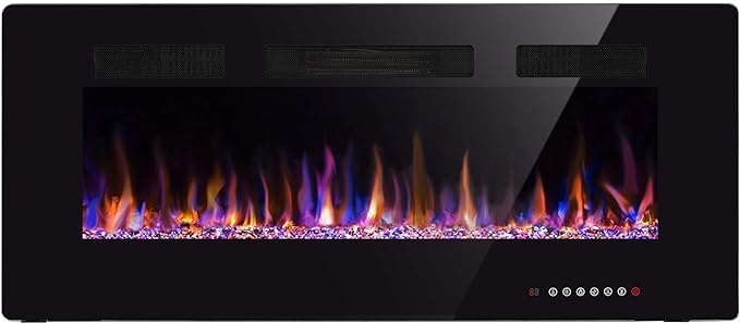 42" Electric Fireplace in-Wall Recessed and Wall Mounted 1500W ...