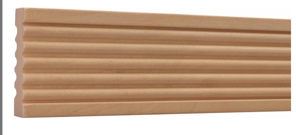 819-4FTWHW Unfinished White Hardwood Reversible Fluted/Reeded Casing ...