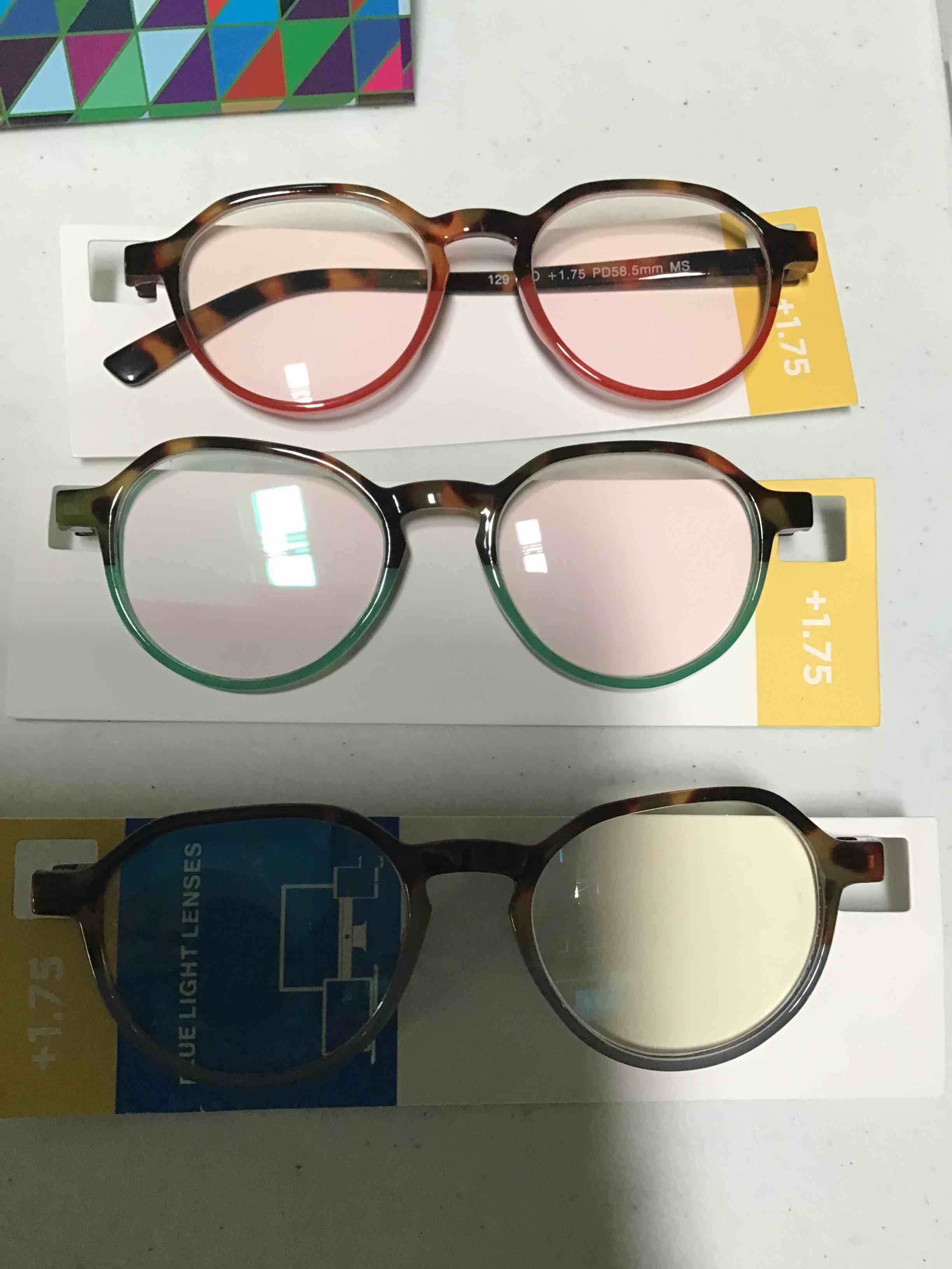 OPTIQUE Trifecta Round Reading Glasses (3 pack) +1.75