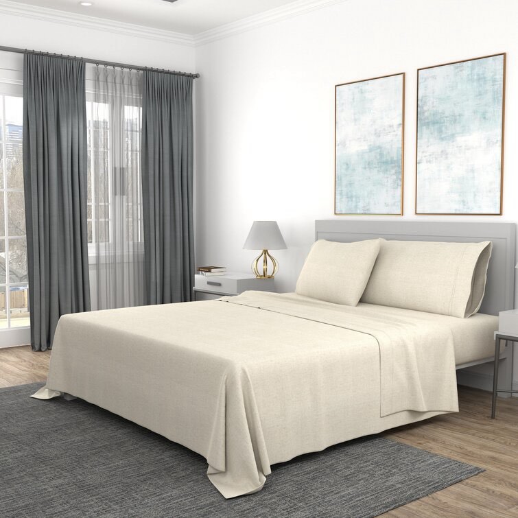 180 Thread Count Cotton Blend Standard Cotton Muslin Sheet Set