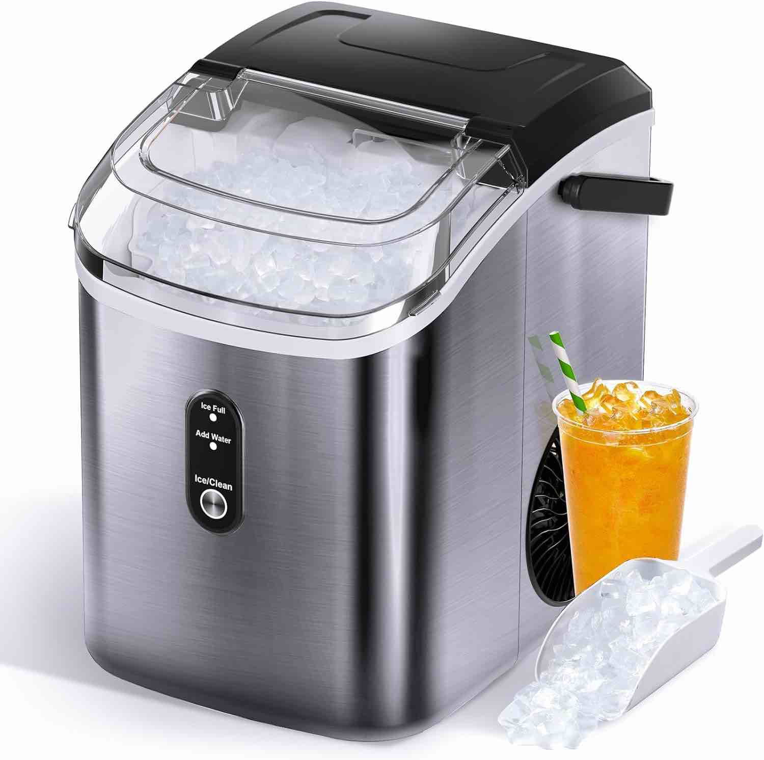 Ice Makers Countertop Nugget Ice Cubes, Pebble Ice Maker with Soft ...