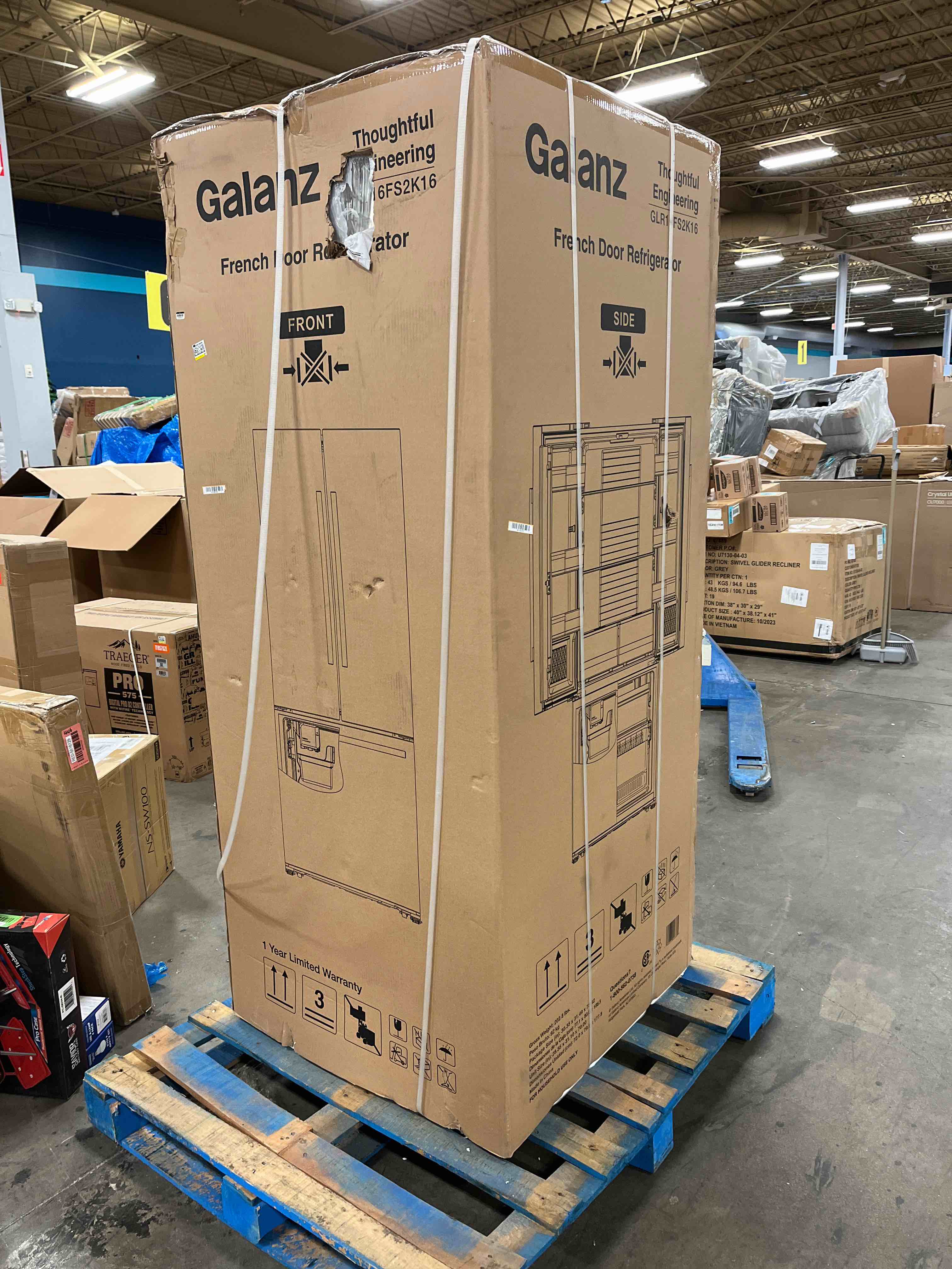 Galanz GLR16FS2K16 3 French Door Refrigerator with Bottom Freezer ...