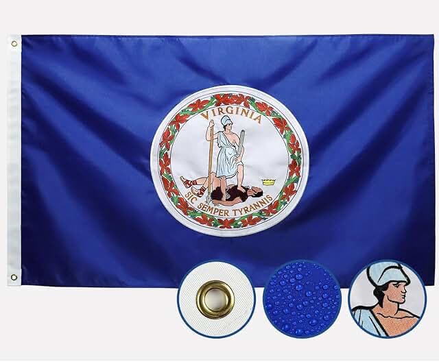 Double Sided Virginia State Flag 3x5 Outdoor Made In USA The Longest ...