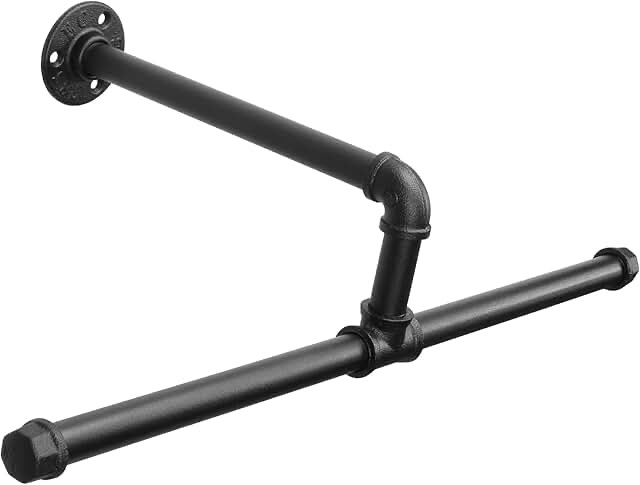 Wall-Mounted T-Bar Pipe Hanging Clothing Rack