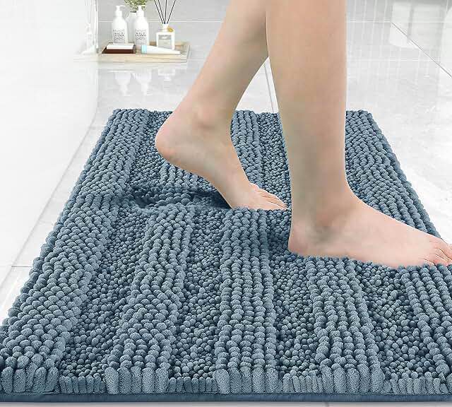 Gorilla Grip Bath Rug, Thick Soft Absorbent Chenille Rubber Backing ...