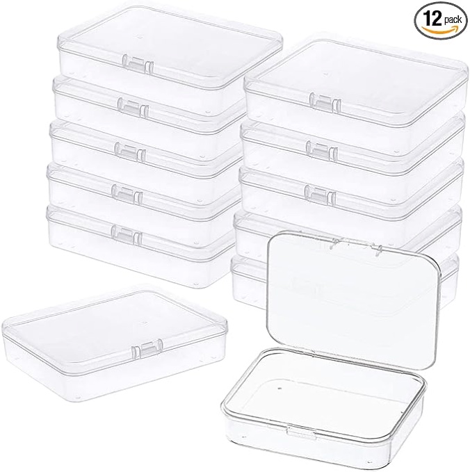 MFDSJ, 12 Pcs Mini Plastic Storage Containers Box with Lid, 3.5x2.4 ...