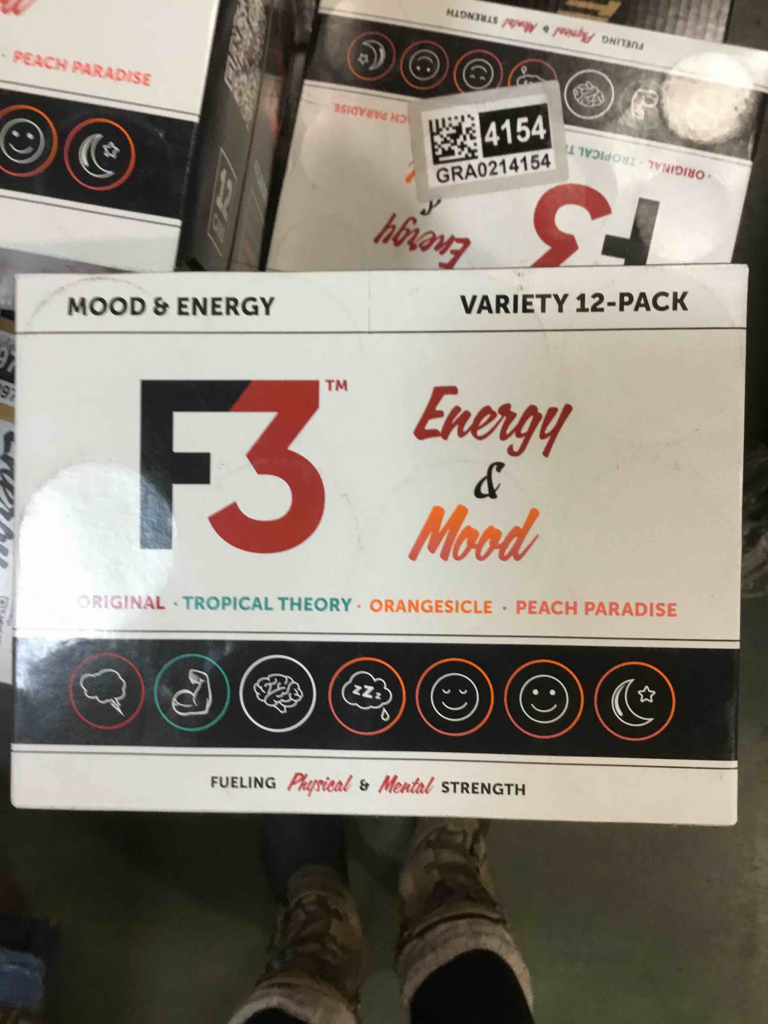 12 pack 12 oz can F3 mood energy drink orangesicle & peach paradise