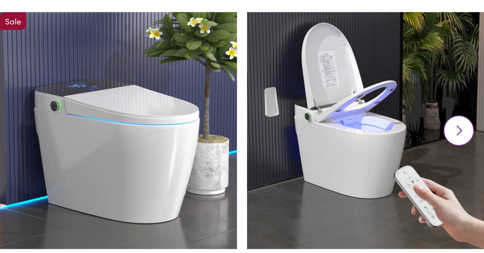 BCAN Smart Toilet with Tankless Bidet Wash, Auto Open Lid, 1.28 Gallons ...