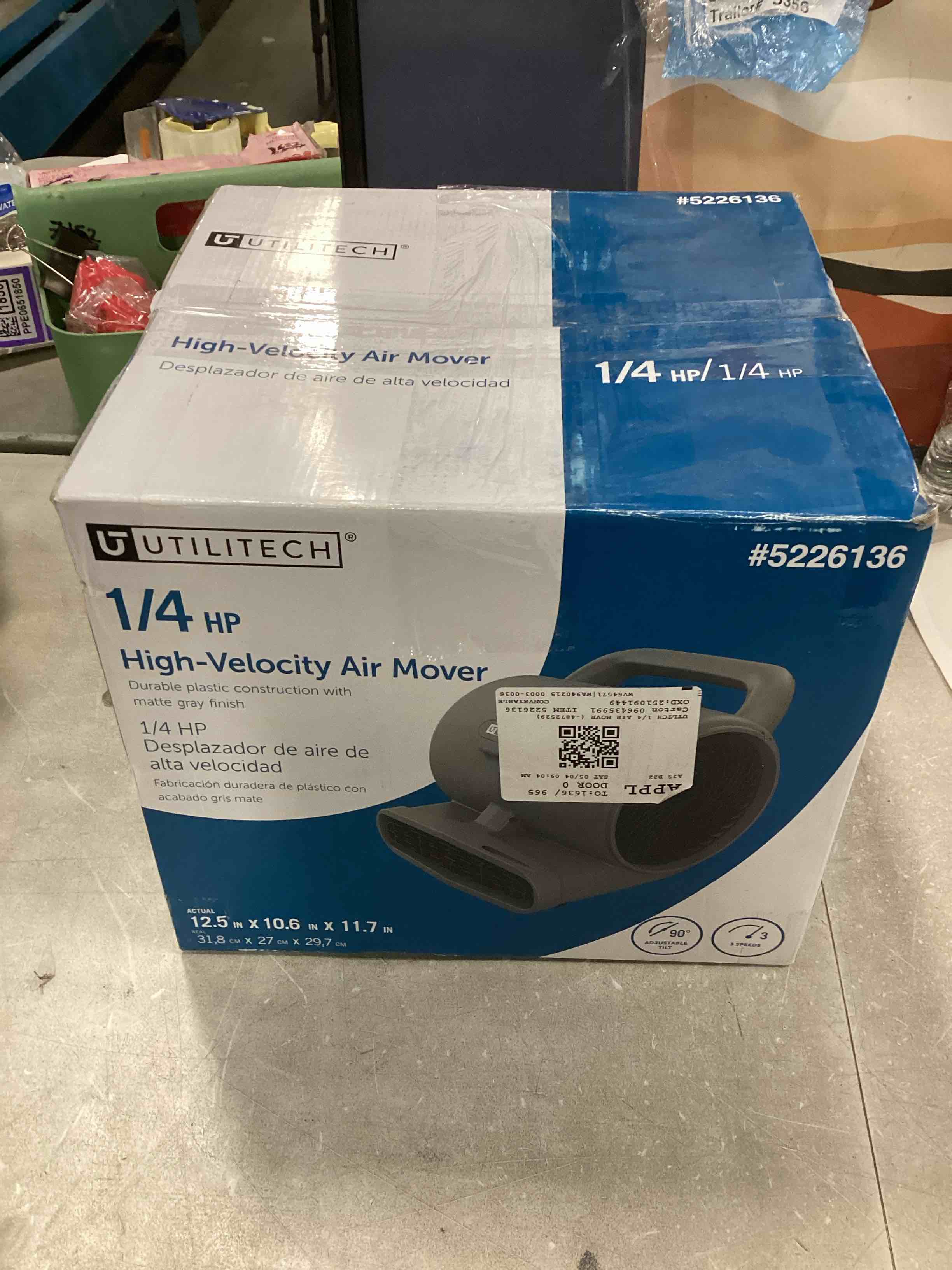 Utilitech Air Mover 1/4-HP 900-CFM Centrifugal Daisy Chain Compatible ...