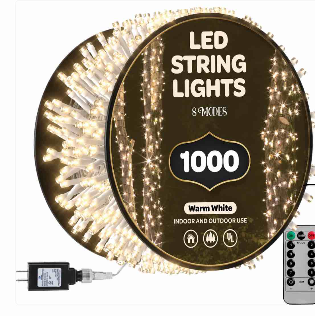 1000 LED Christmas Lights [Warm White] 400ft Super Long String Lights ...