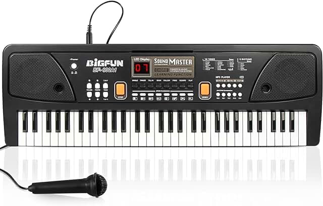RAINY PIANO KEYBOARD FOR GIRLS TODDLERS (Black) With 6 demonstration ...