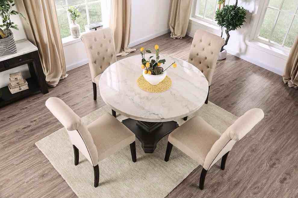 **INCOMPLETE ** NO Base *Elfredo genuine marble top round dining table