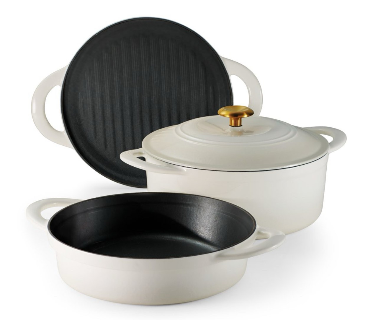 Tramontina 4-Piece Stackable Enamel Cast Iron Cookware Set