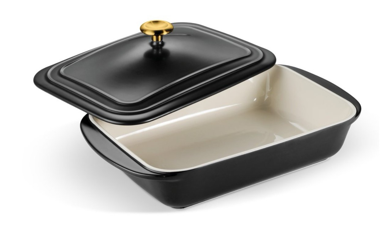 Tramontina 13.6" x 9.6" Ceramic Covered Bakeware with Stainless Steel Knob