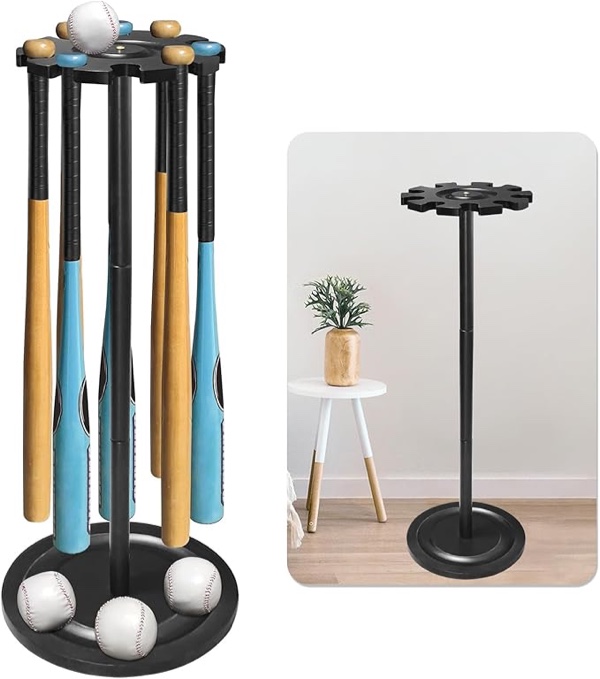 TP Baseball Bat Holder Display Rack, Baseball Bat Organizer, Solid Wood ...