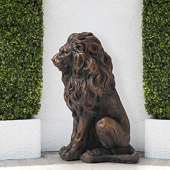 Rodjanae Lions Animals Magnesium Oxide Garden Statue