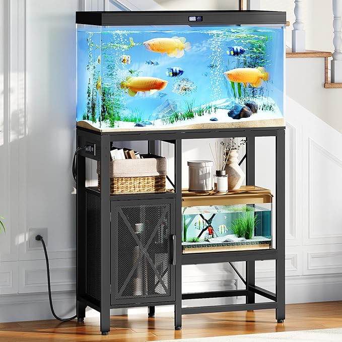 20-37 Gallon Fish Tank Stand, Aquarium Stand with Power Outlet and ...