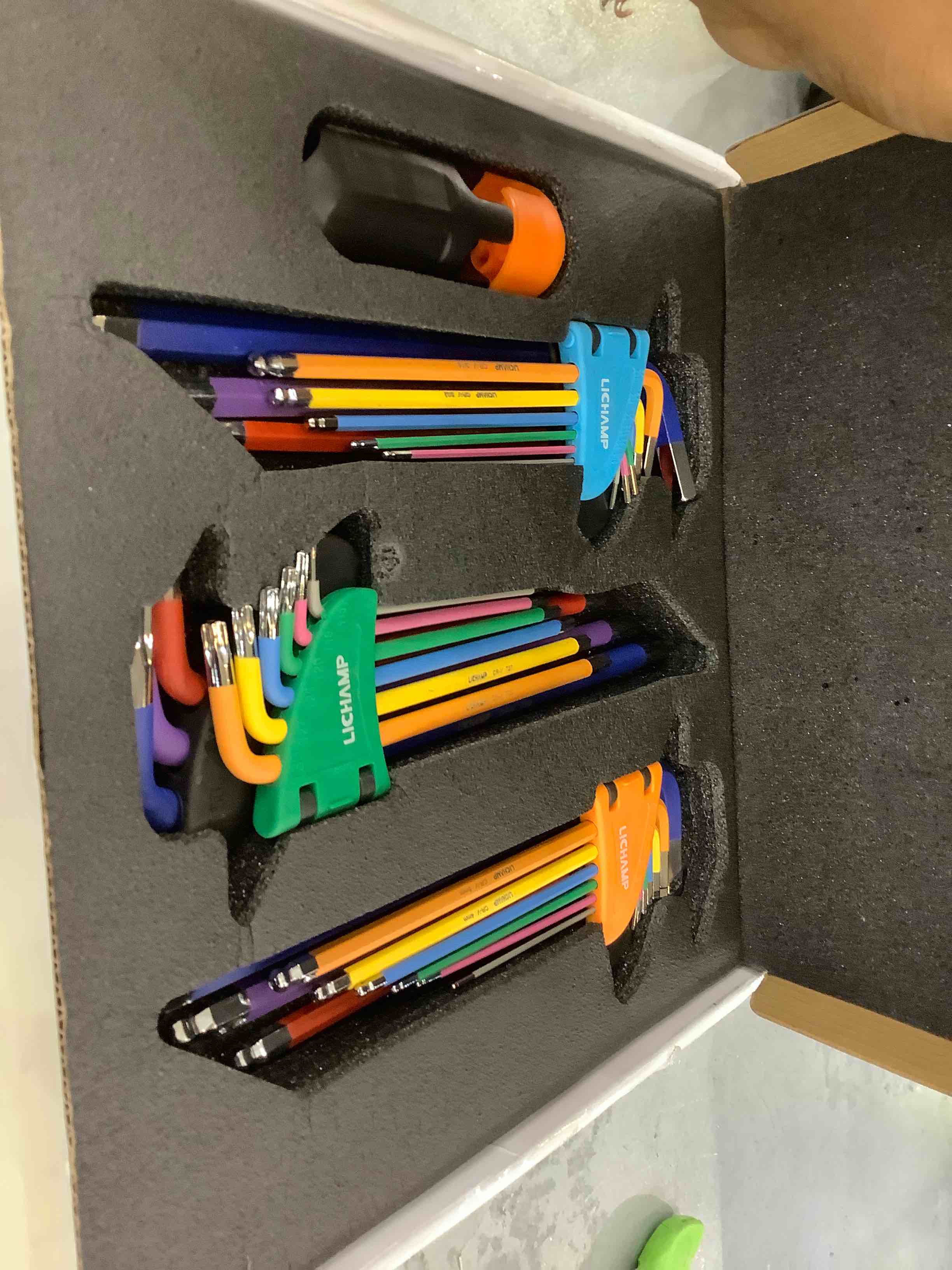 Lichamp 27-Piece Rainbow Allen Key Set, Torx SAE Metric Allen Wrenches Set with Colored Long Arm ...