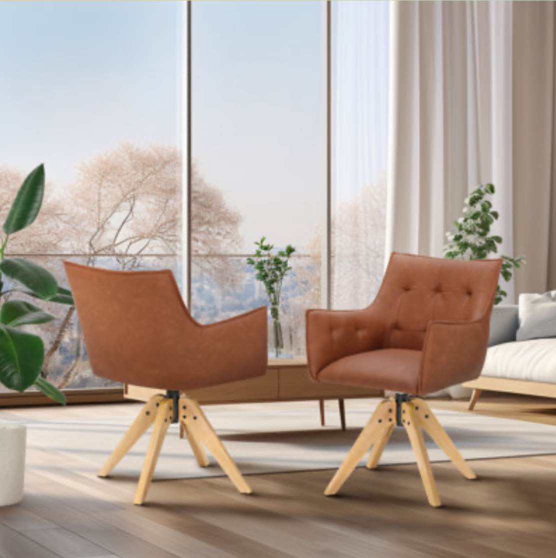 Cecial 21.45'' Wide Tufted Swivel Armchair (Set of 2)