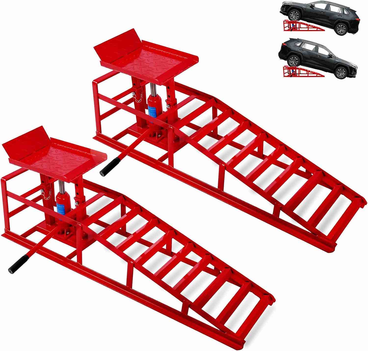 Rovibek 2 Pack Hydraulic Car Ramps 5t 10000lbs, Car Lift Service Ramps ...