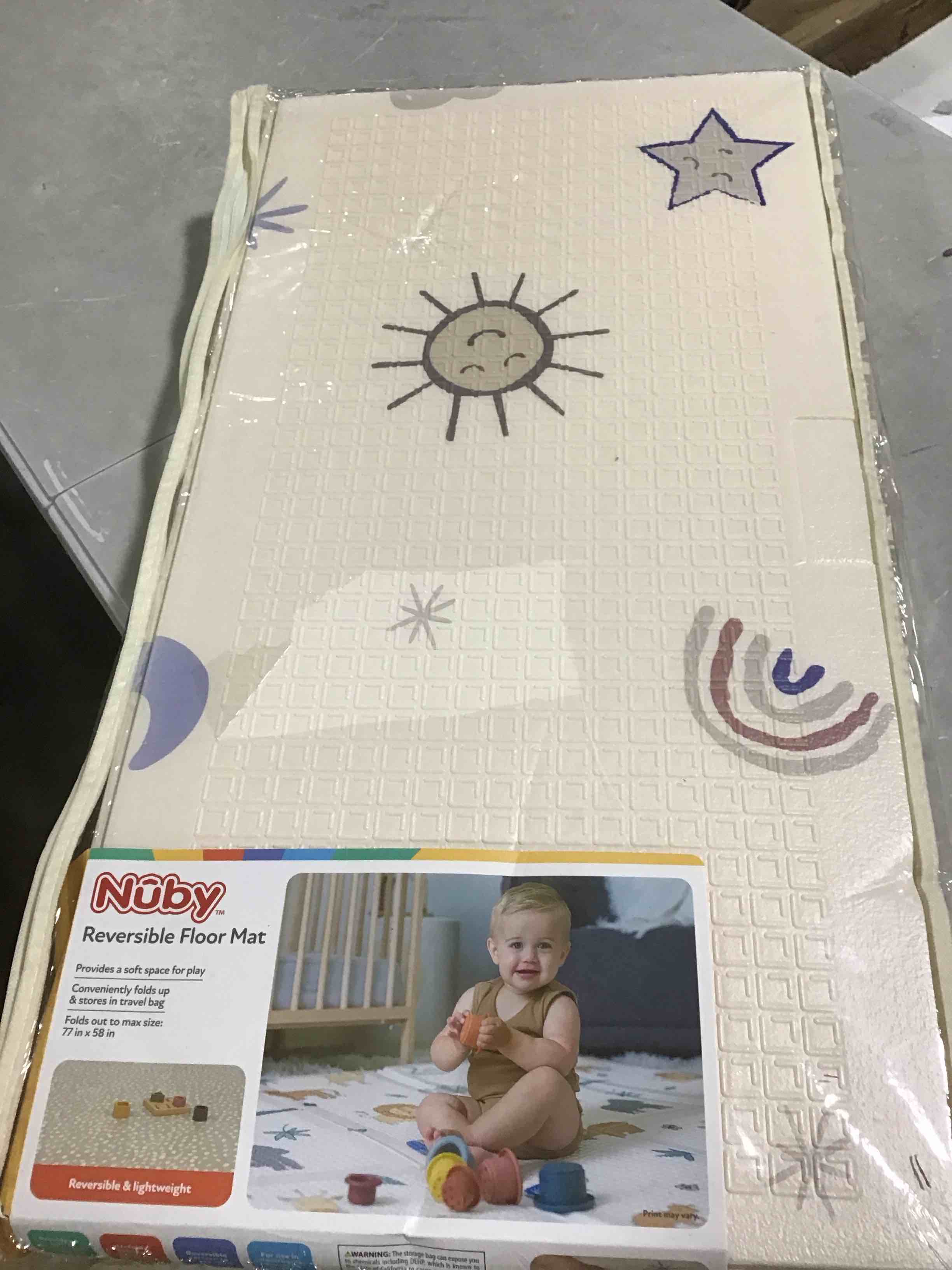 Nuby Reversible Baby Floor Mat - Foldable and Lightweight Baby Play Mat ...