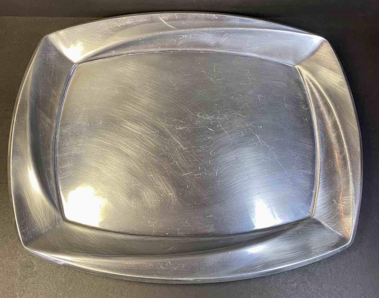 Lenox Aero Aluminum Rectangular Tray Heavy Cast Metal Kitchen Dining Display